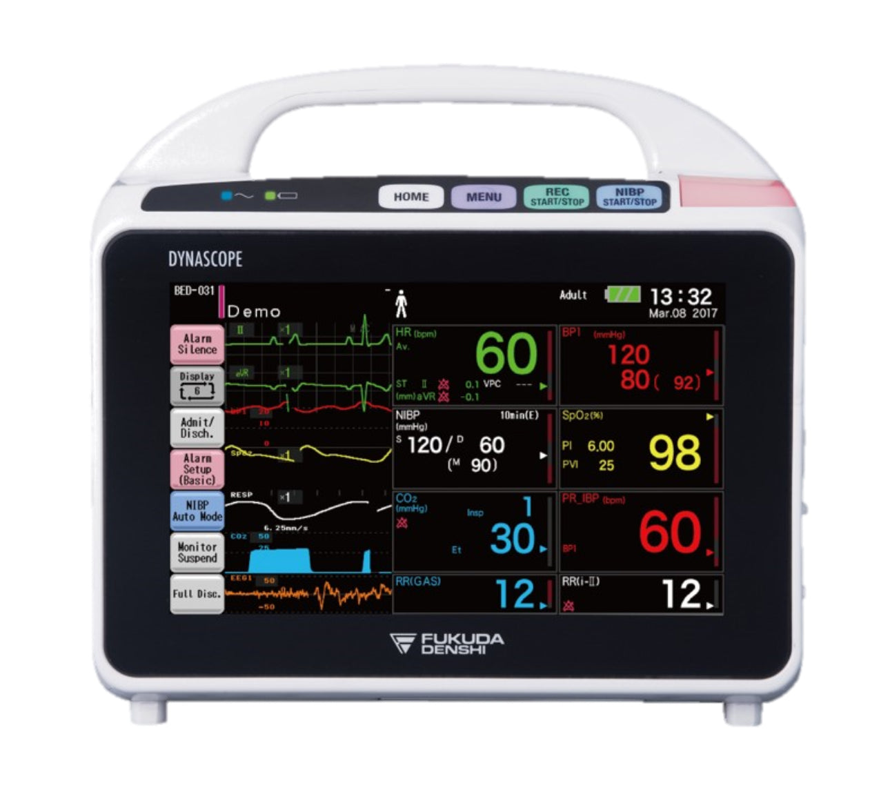 Fukuda Denshi Dynascope Type DS-8007N Bedside Monitor (New In Box, No ...